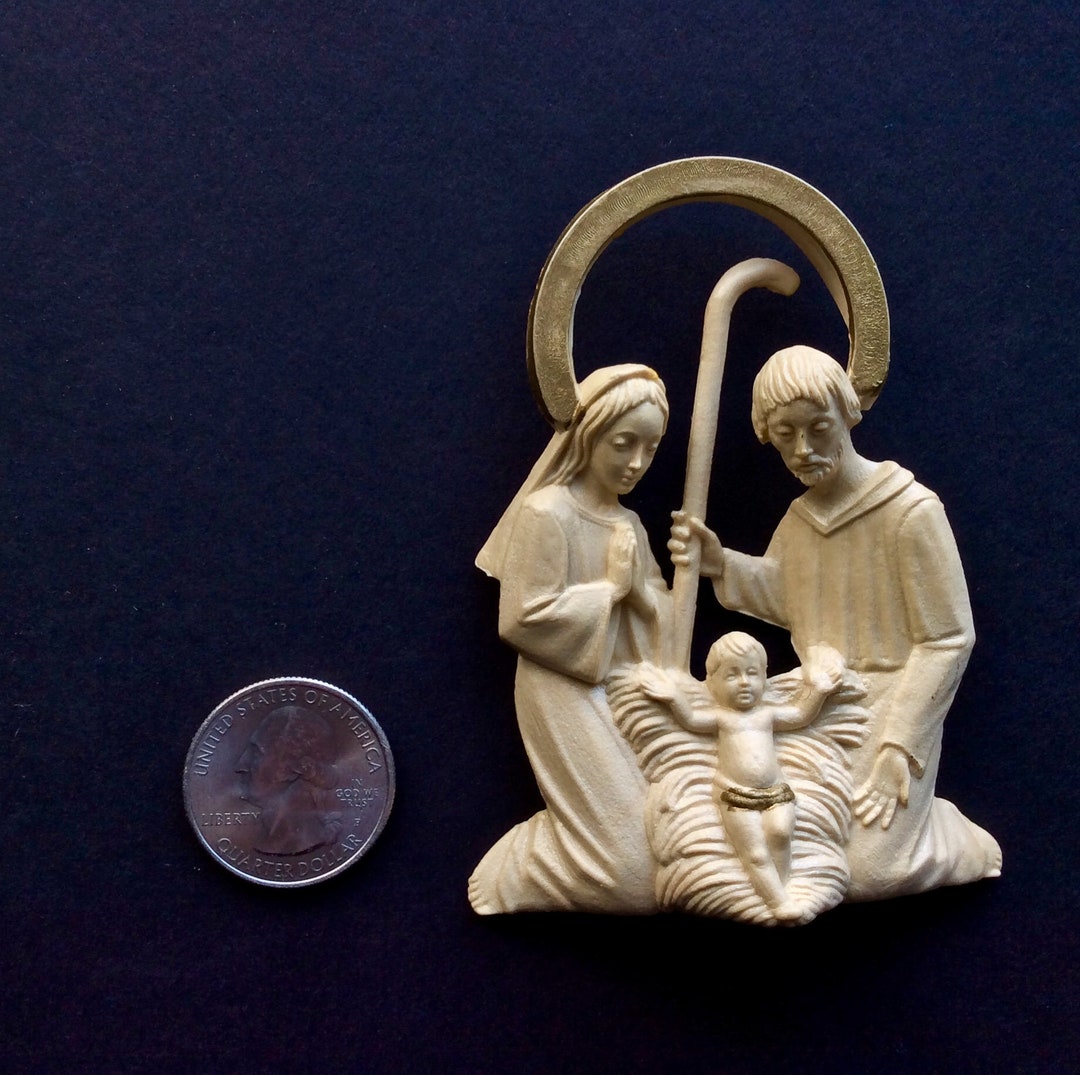 Vintage Mini Plastic Nativity Scene, Made in Italy Miniature Celluloid ...
