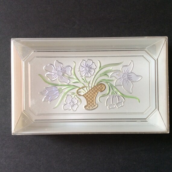 Mid Century Fosta Plastic Box Celluloid Vanity Box Footed | Etsy