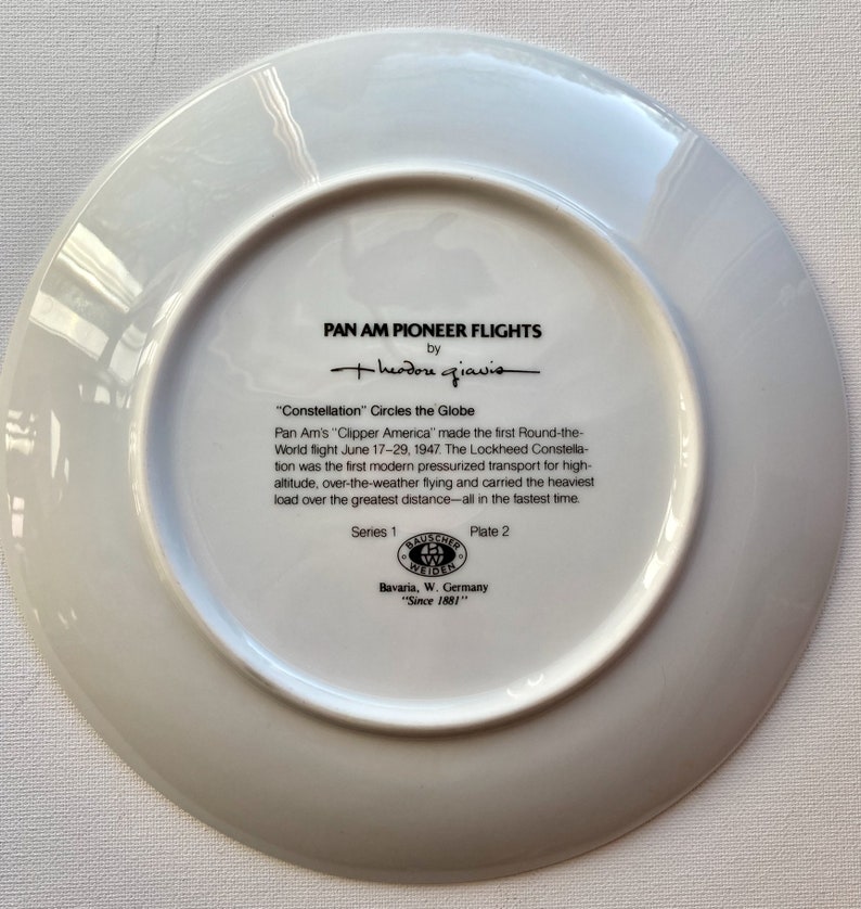 Pan Am Pioneer Flights, Pan Am Airlines Commemorative Plates, Pan ...