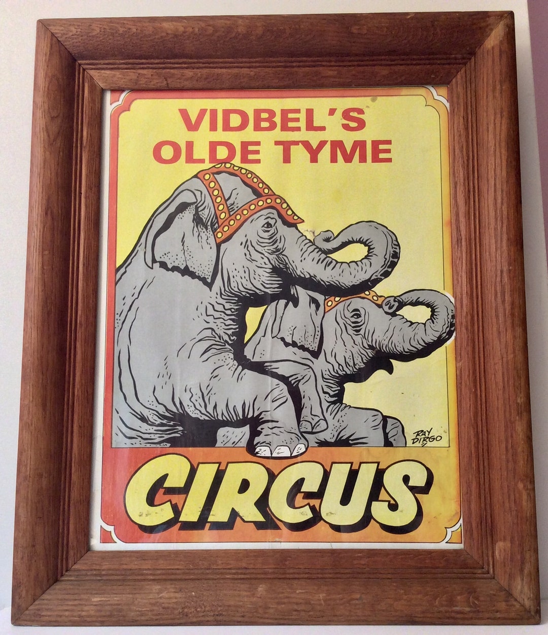 Vintage Ray Dirgo Circus Art Vidbel’s Olde Tyme Poster Framed - Etsy