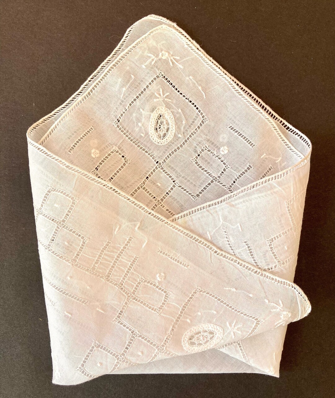 Vintage Swiss Hankie, Handkerchief, Fine Linen, White Embroidery ...