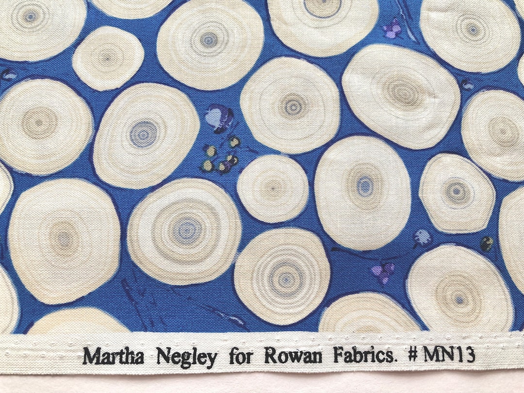 Martha Negley Tree Rings Blue Fabric for Rowan/westminster #MN13, 44”x ...