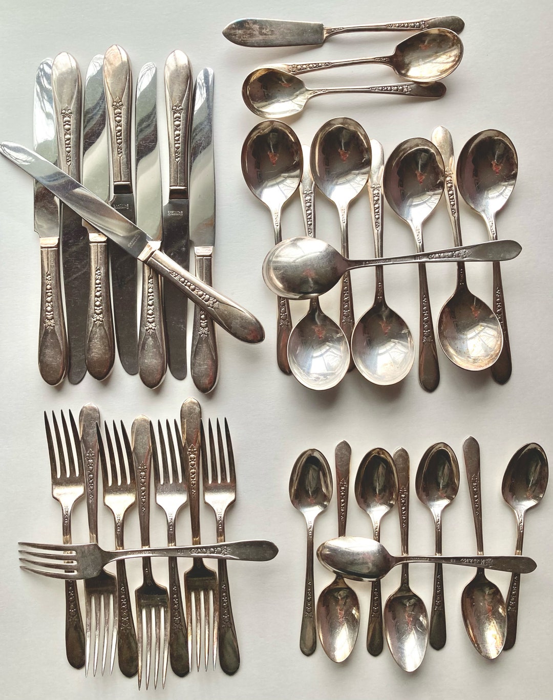 Priscilla Aka Lady Ann 35pc 8pl 1941 Wm Rogers Silverplate Flatware ...