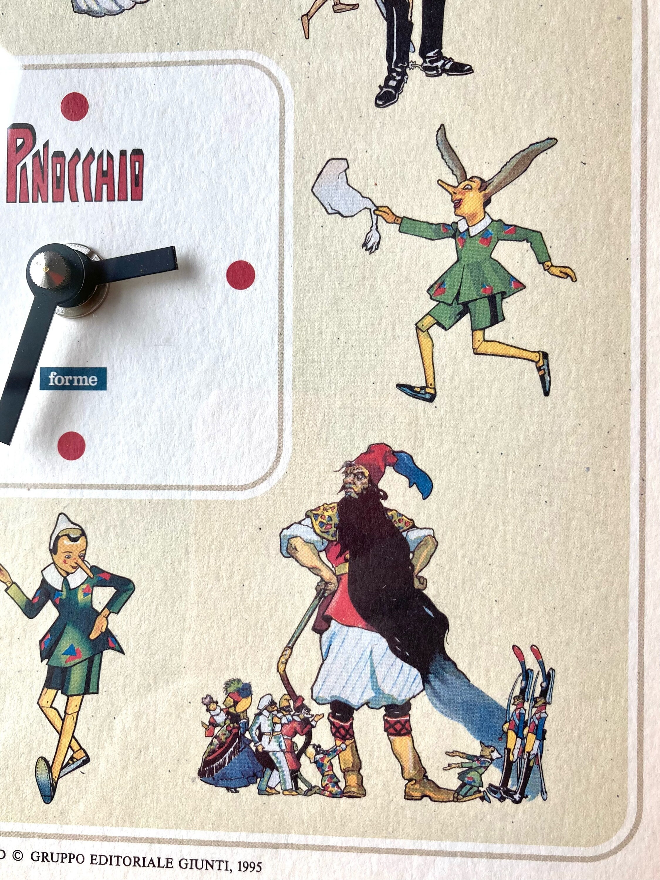 Vintage Pinocchio Clock, Forme Giunti Italy 1995, Disney Wall Clock ...
