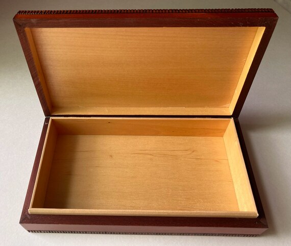 Polish Hand carved Wooden Box World Map Box - Gem