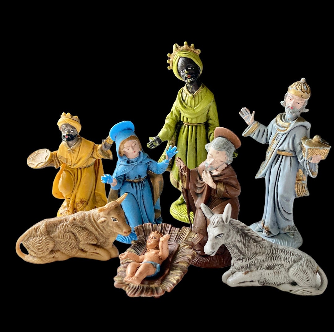 Vintage Depose Italy Nativity Set 8 Piece Plastic Figurines - Etsy