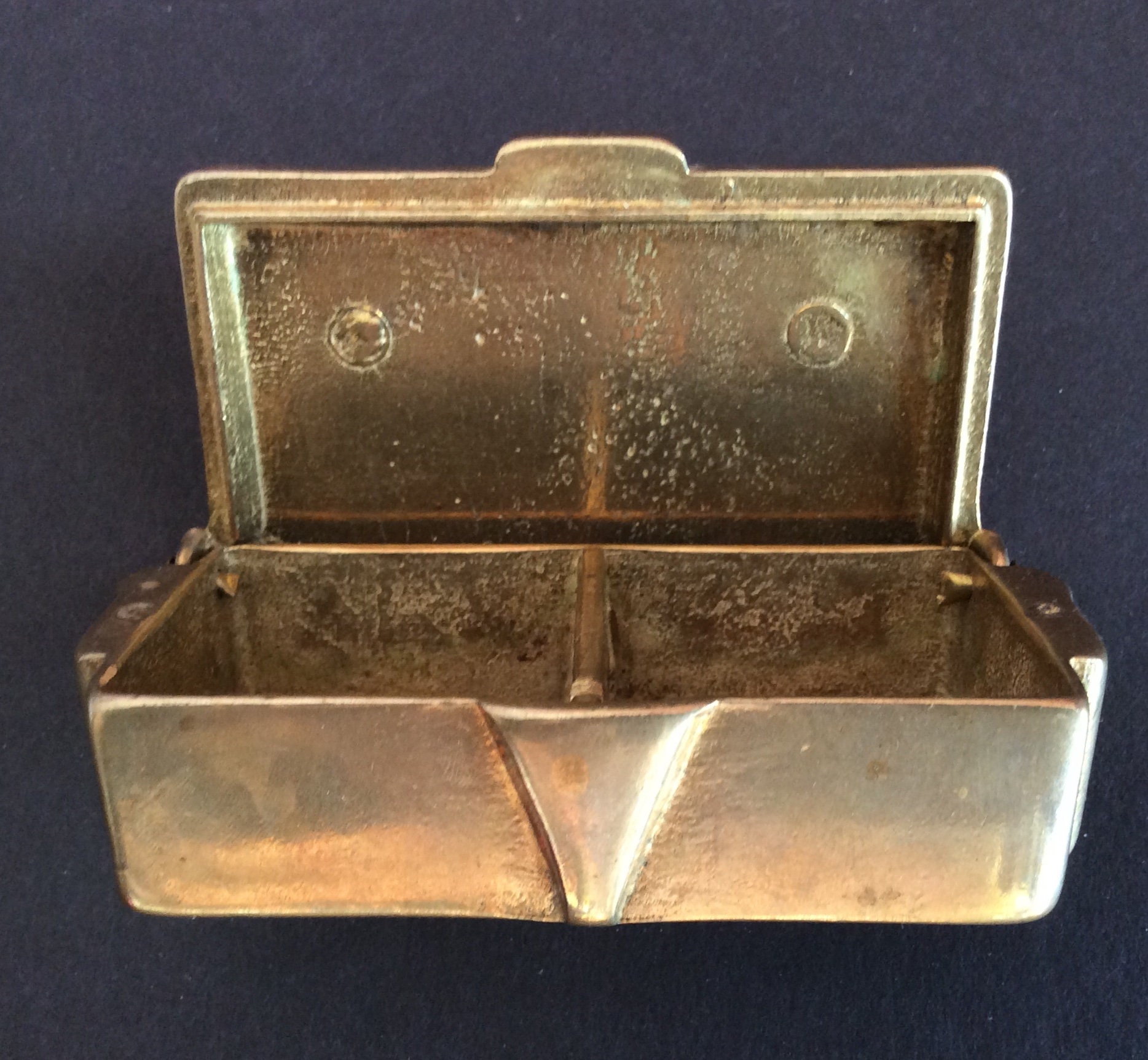 Vintage Brass Container Brass Stamp Box Brass Satchel Shaped | Etsy