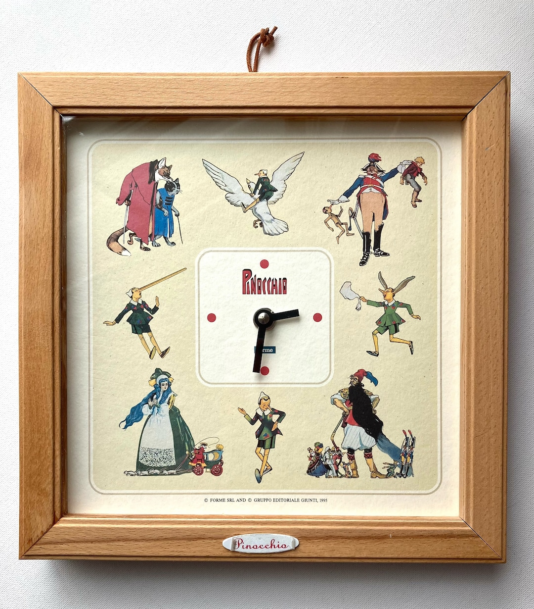 Vintage Pinocchio Clock, Forme Giunti Italy 1995, Disney Wall Clock ...