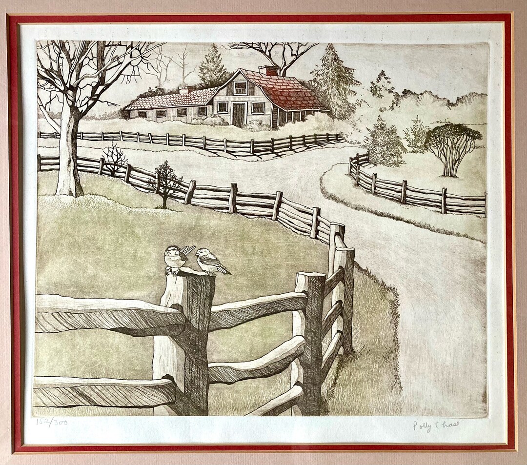 Color Lithography Polly Chase Limited Edition 152/300 “fall Scene ...