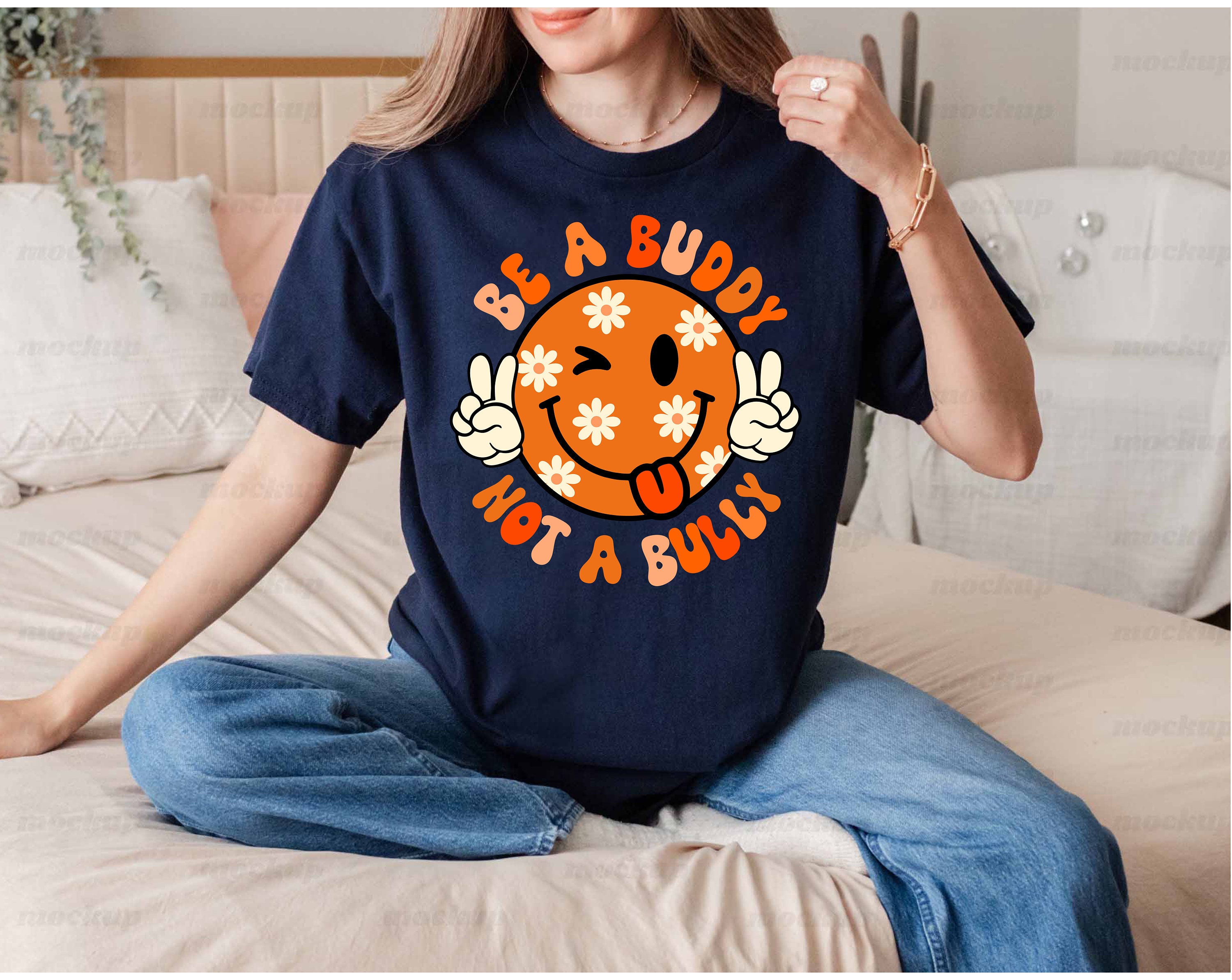 Retro Be A Buddy Not A Bully Shirt, Anti Bullying Shirt, Orange Shirt ...