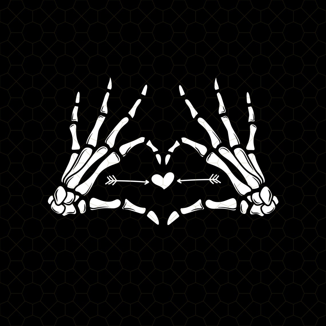 Skeleton Hand Heart Sign Vintage Halloween PNG Spooky Season PNG - Etsy