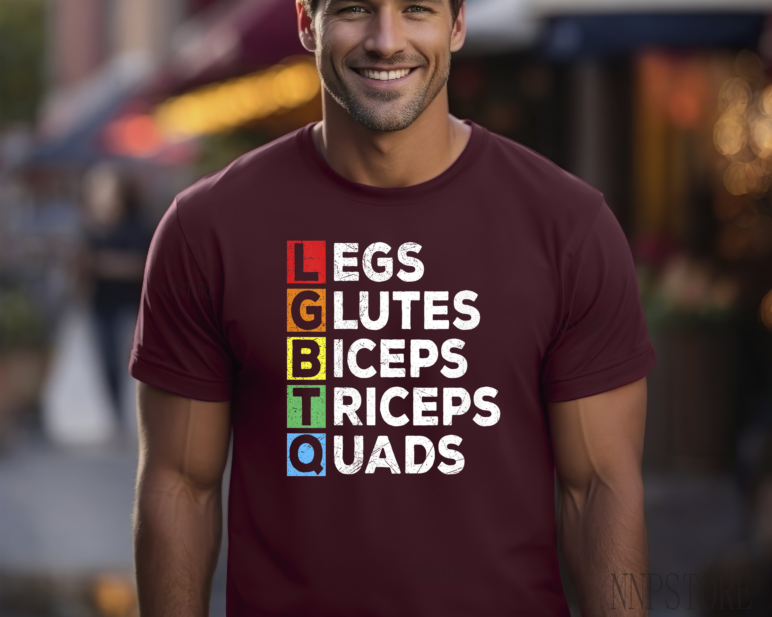 Lats Glutes Biceps Triceps Quads LGBTQ Shirt, Gay Gym Fitness Shirt ...