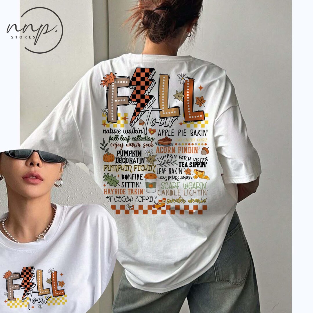Comfort Colors® Fall Tour Shirt, Front and Back, Fall Vibes, Fall Shirt ...