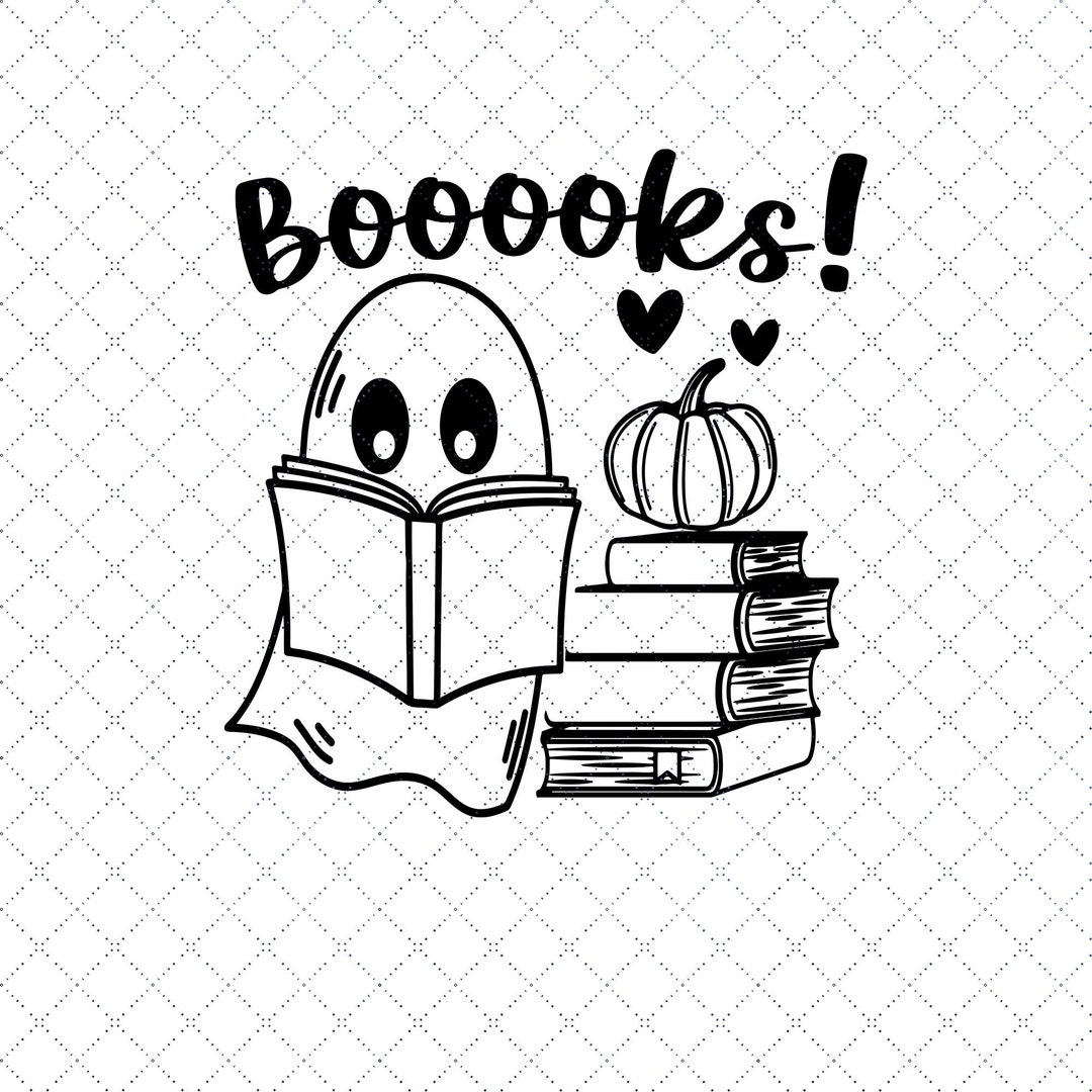 Halloween Cute Ghost Reading Book PNG Spooky Season PNG - Etsy