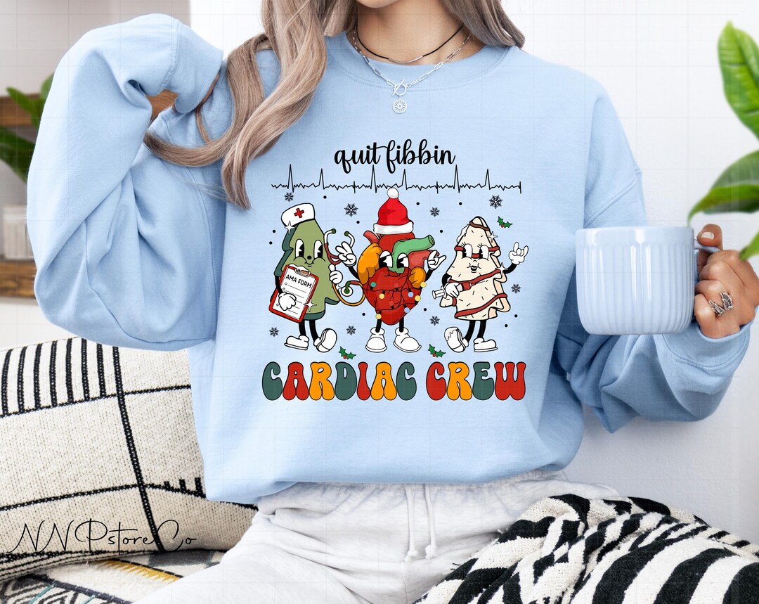 Christmas Cardiac Nurse Sweatshirt, Christmas Heart Anatomy Sweater ...