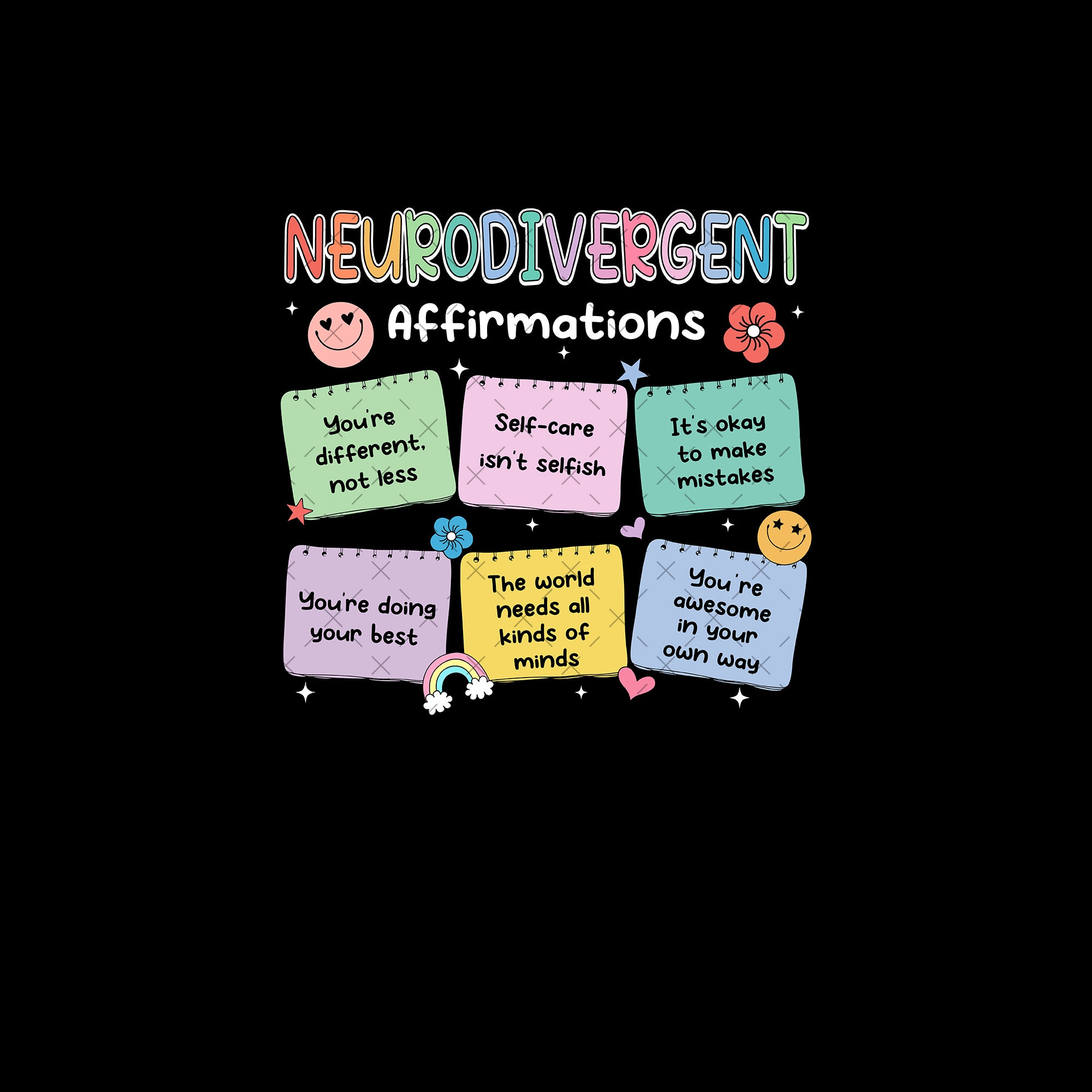 Autism Awareness Neurodivergent Affirmations Png, Gift for Autism Mom ...