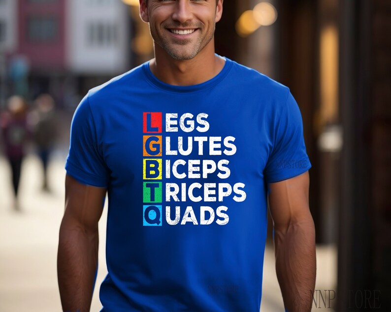 Lats Glutes Biceps Triceps Quads LGBTQ Shirt, Gay Gym Fitness Shirt ...