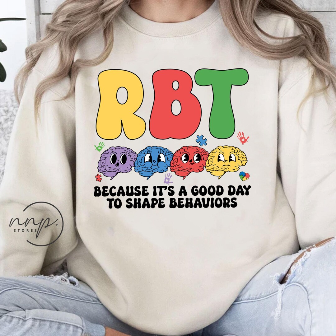 Retro RBT Behavior Analyst Neurodiversity Sweatshirt, Autism Awareness ...