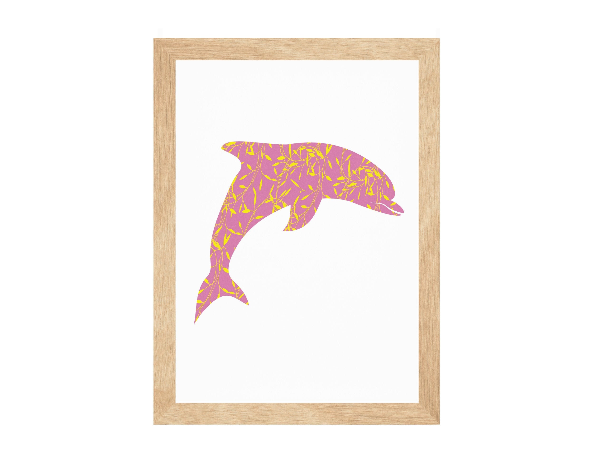 Dolphin Wall Art Printable Bright Colour Dolphin Print | Etsy