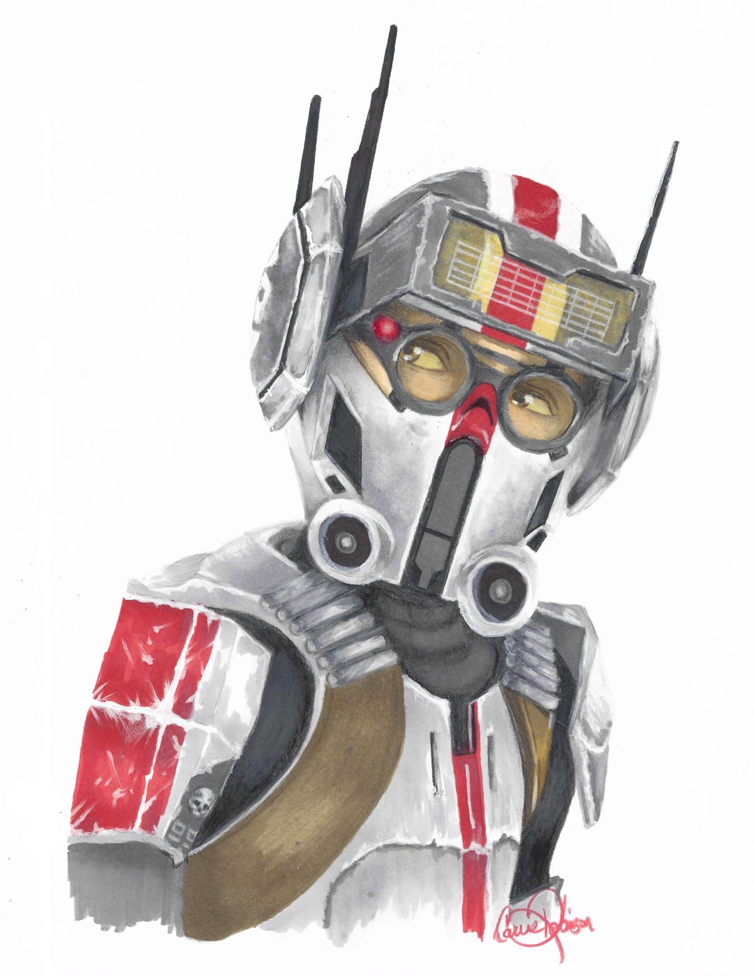 Star Wars Bad Batch Tech Giclée Art Print, Color Pencil Marker Acrylic ...