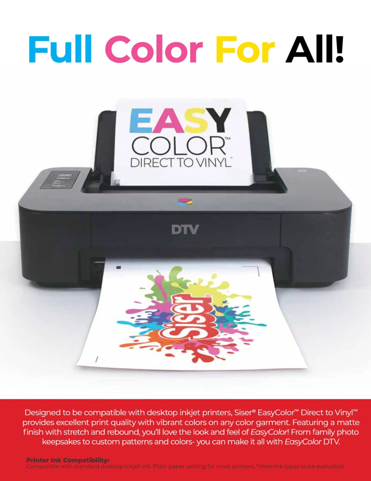 Printable HTV Inkjet | Easycolor DTV Heat Transfer Vinyl Direct to ...