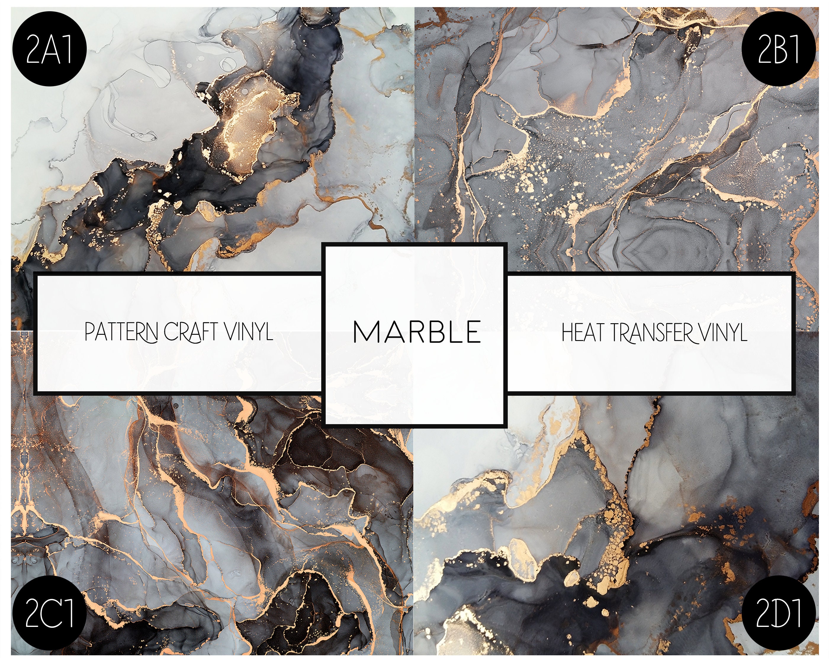 Black Gold Marble Vinyl Iron on HTV Pattern Heat Transfer - Etsy