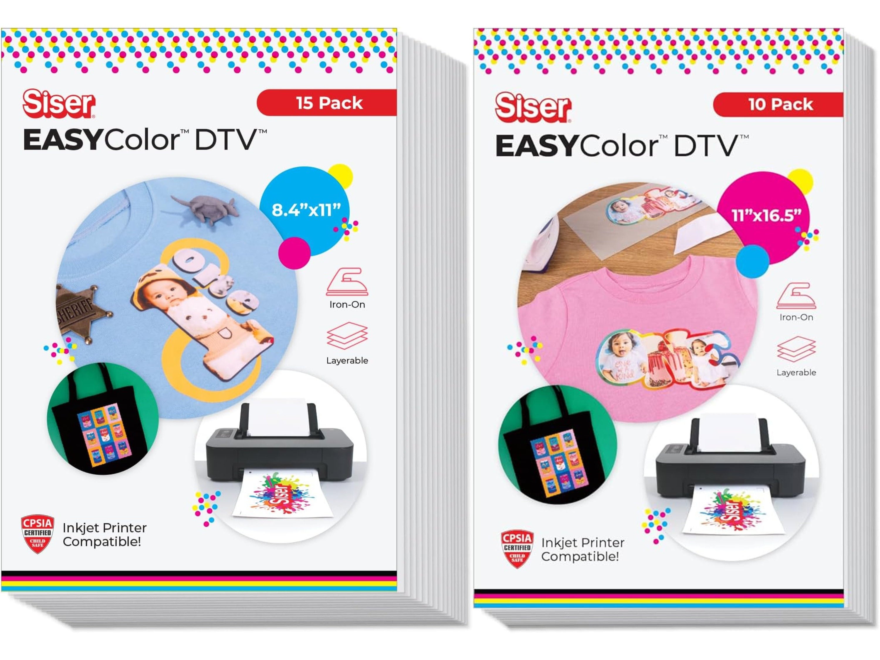 Printable HTV Inkjet | Easycolor DTV Heat Transfer Vinyl for Inkjet ...