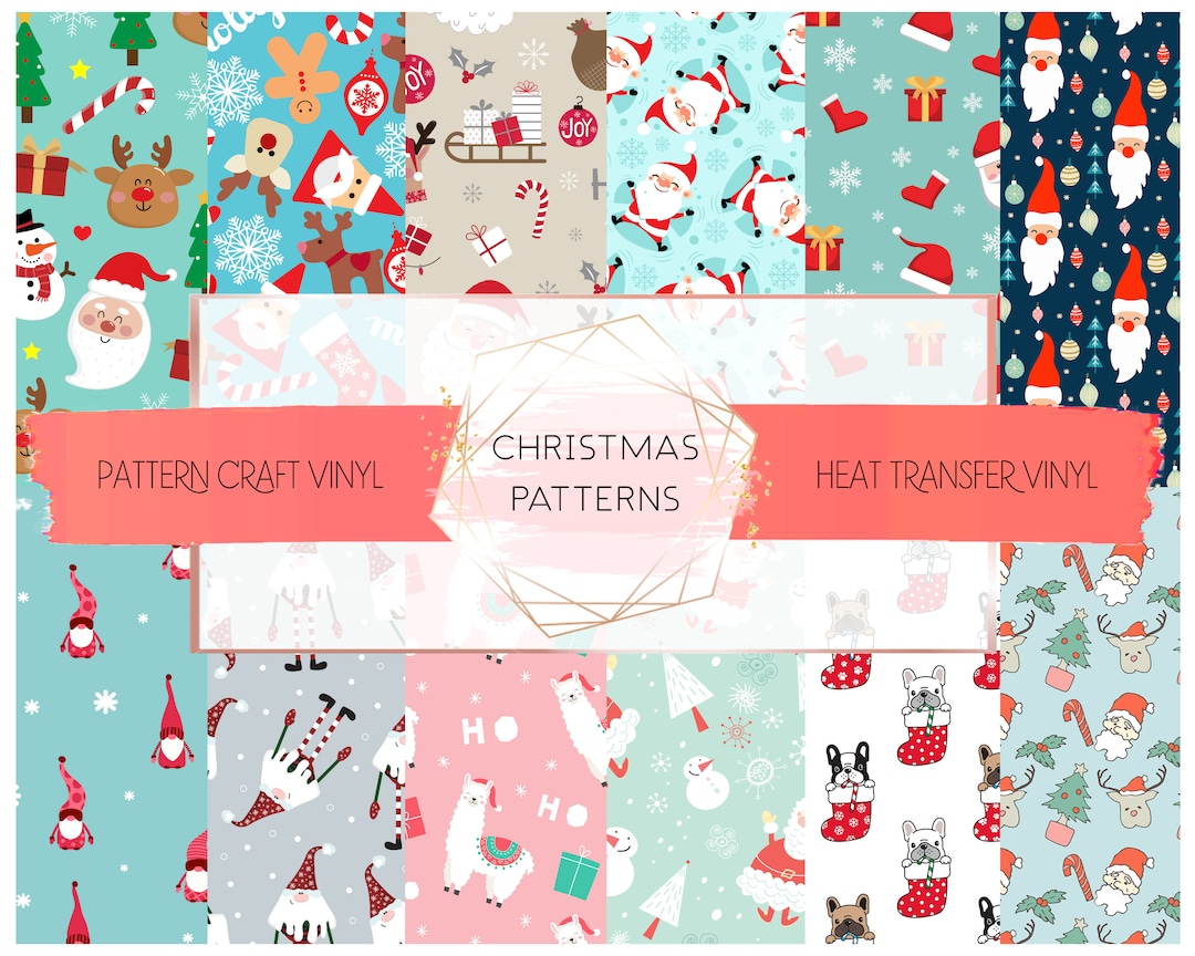 Pattern Vinyl, Christmas HTV Iron on Vinyl, Perfect for DIY Crafters ...