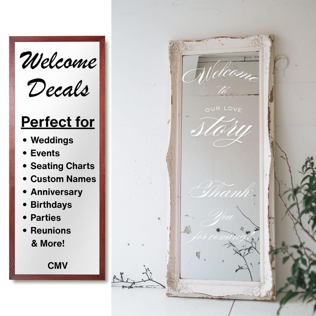 Welcome Sign, Window Decal, Seating Chart, Custom Names, Acrylic ...