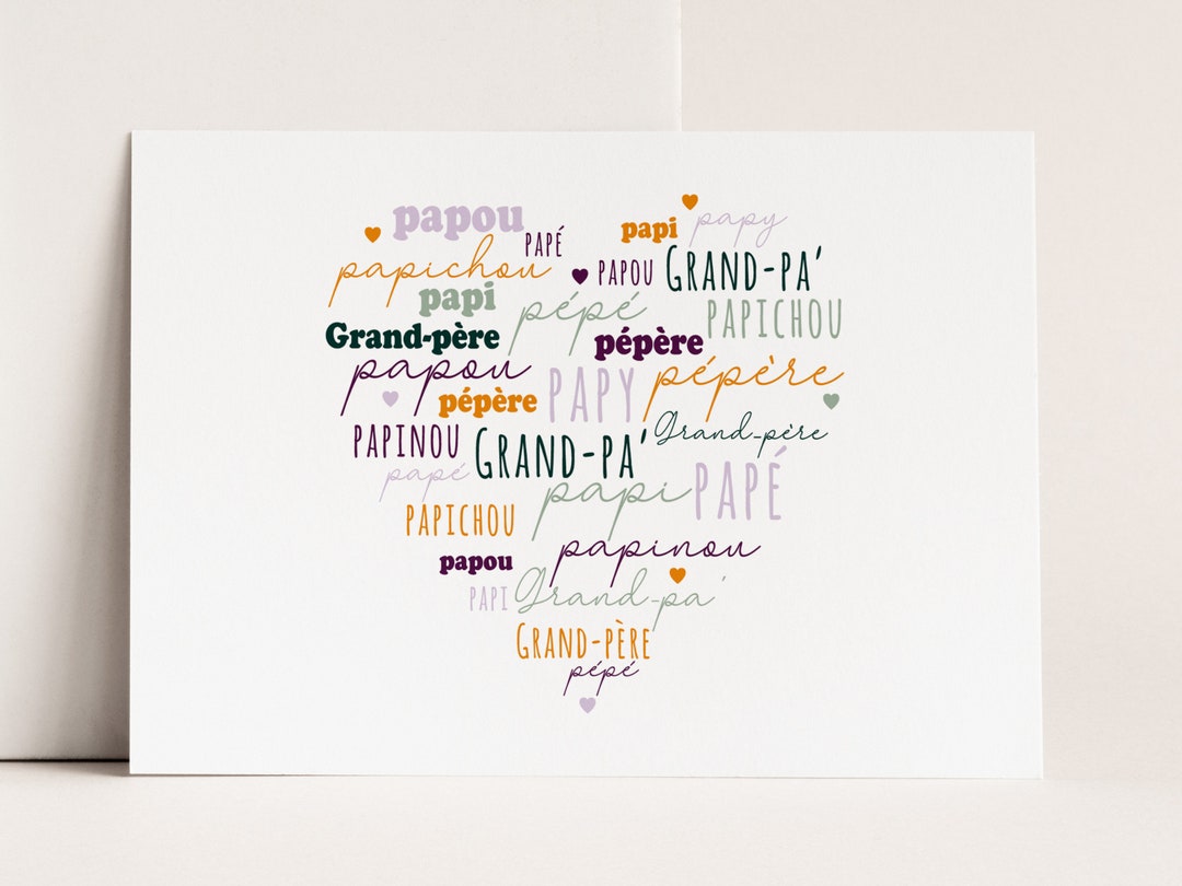 Grandpa Card, Grandfather's Day, Grandpa, Poster, Illustration, A6, A5 ...