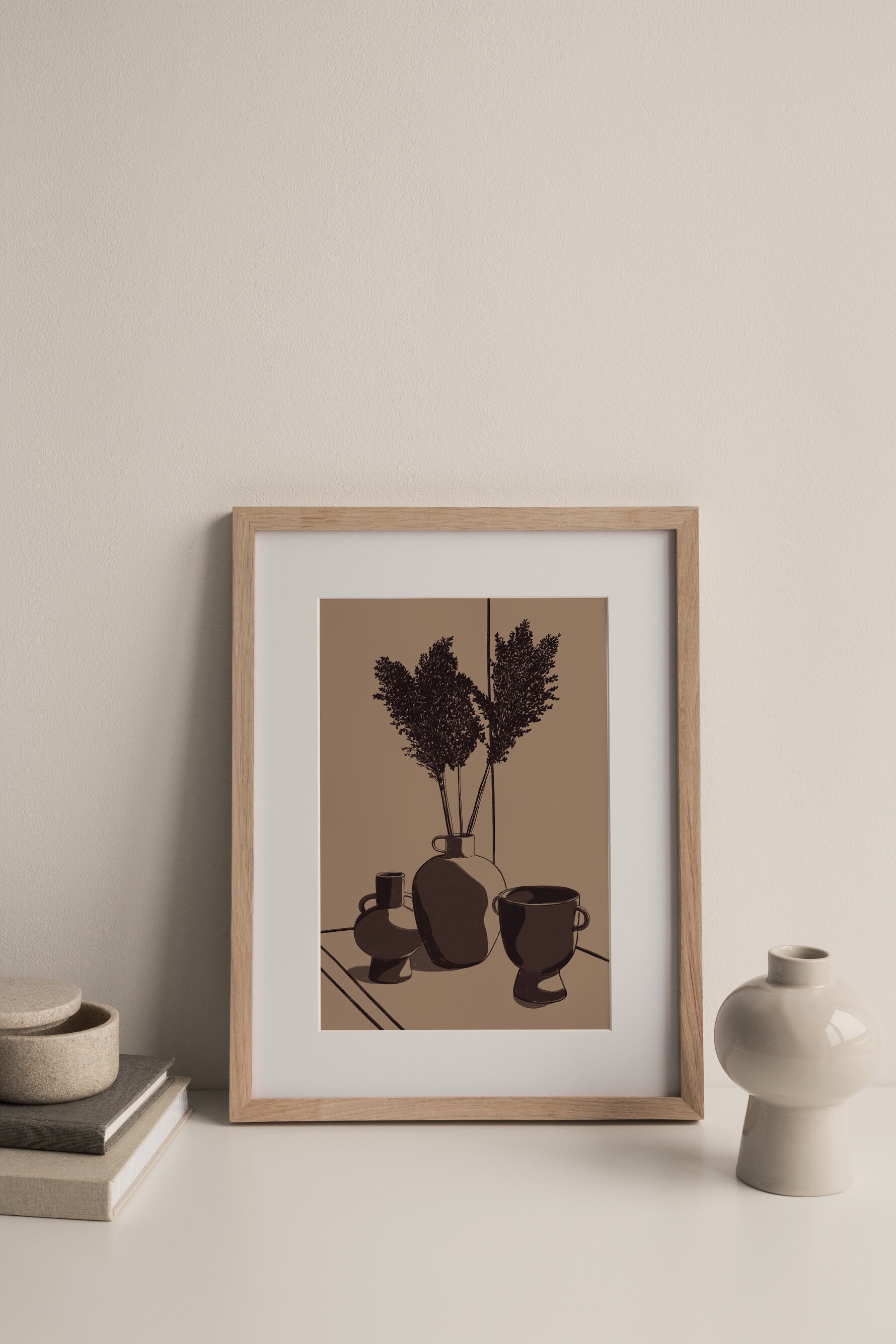 Pampas Poster A4 A3 Boho Terracotta Illustration - Etsy