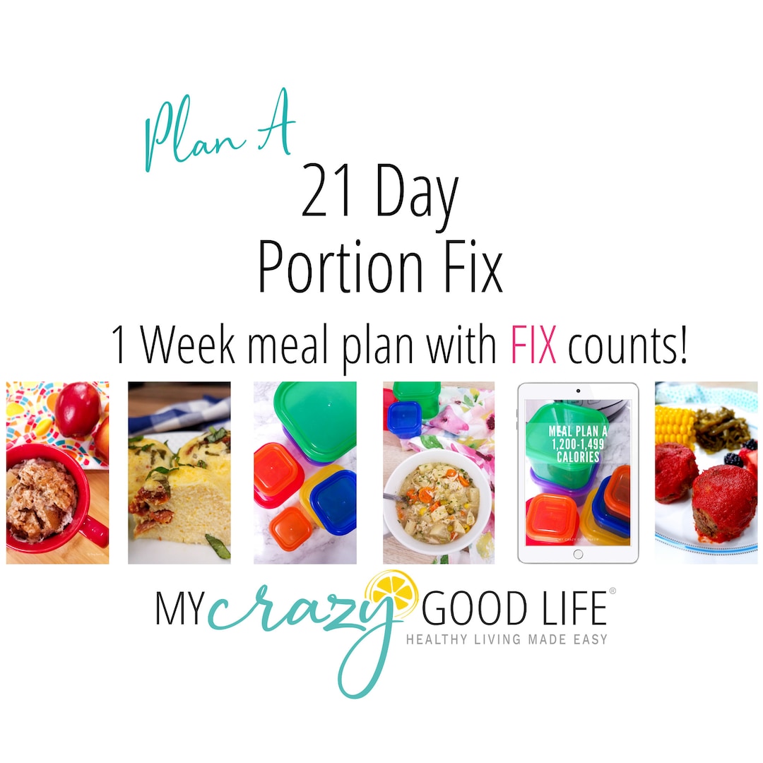21 Day Portion Control Meal Plan A: 1,200 to 1,499 Calories - Etsy