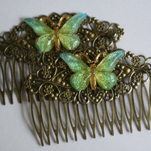 Womens Hair Combs for Her Butterfly Filigree Comb - Etsy
