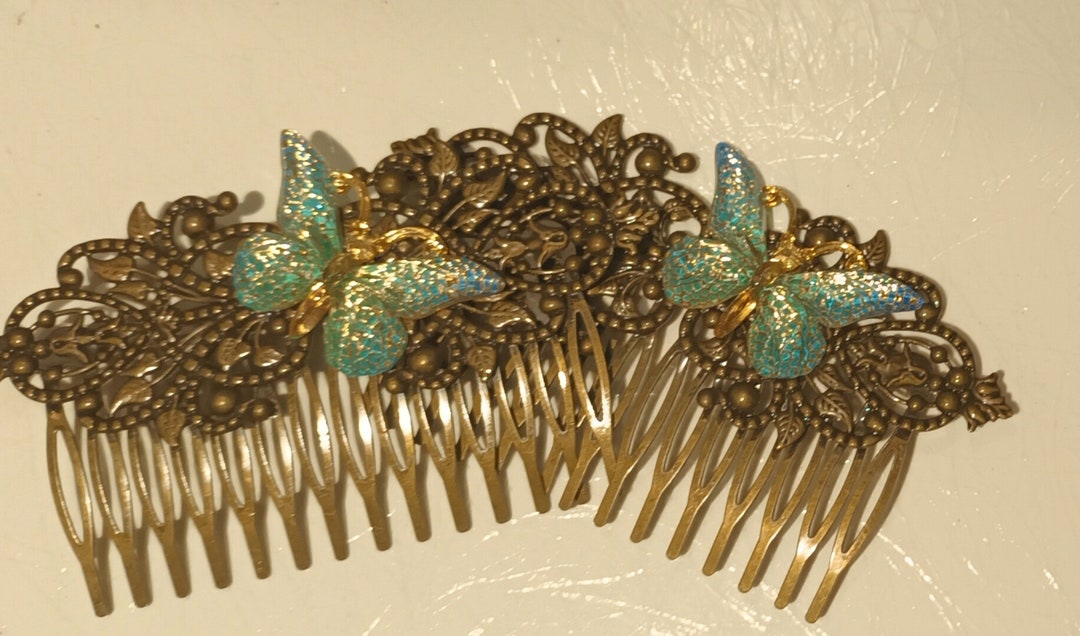 Womens Hair Combs for Her - Butterfly Filigree Comb - Decorative Hair ...