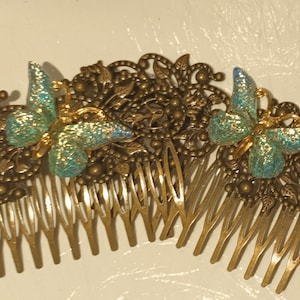 Womens Hair Combs for Her - Butterfly Filigree Comb - Decorative Hair ...