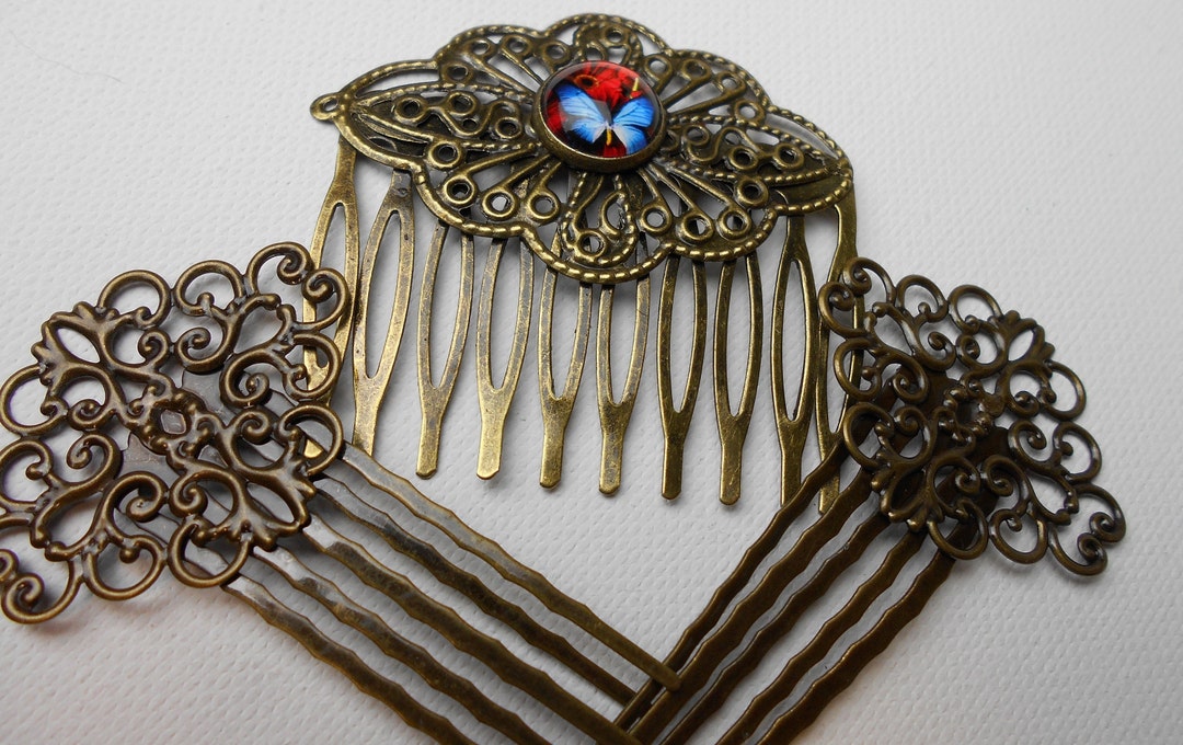 Womens Hair Combs Set for Her Butterfly Carbochon Hair Comb Decorative ...