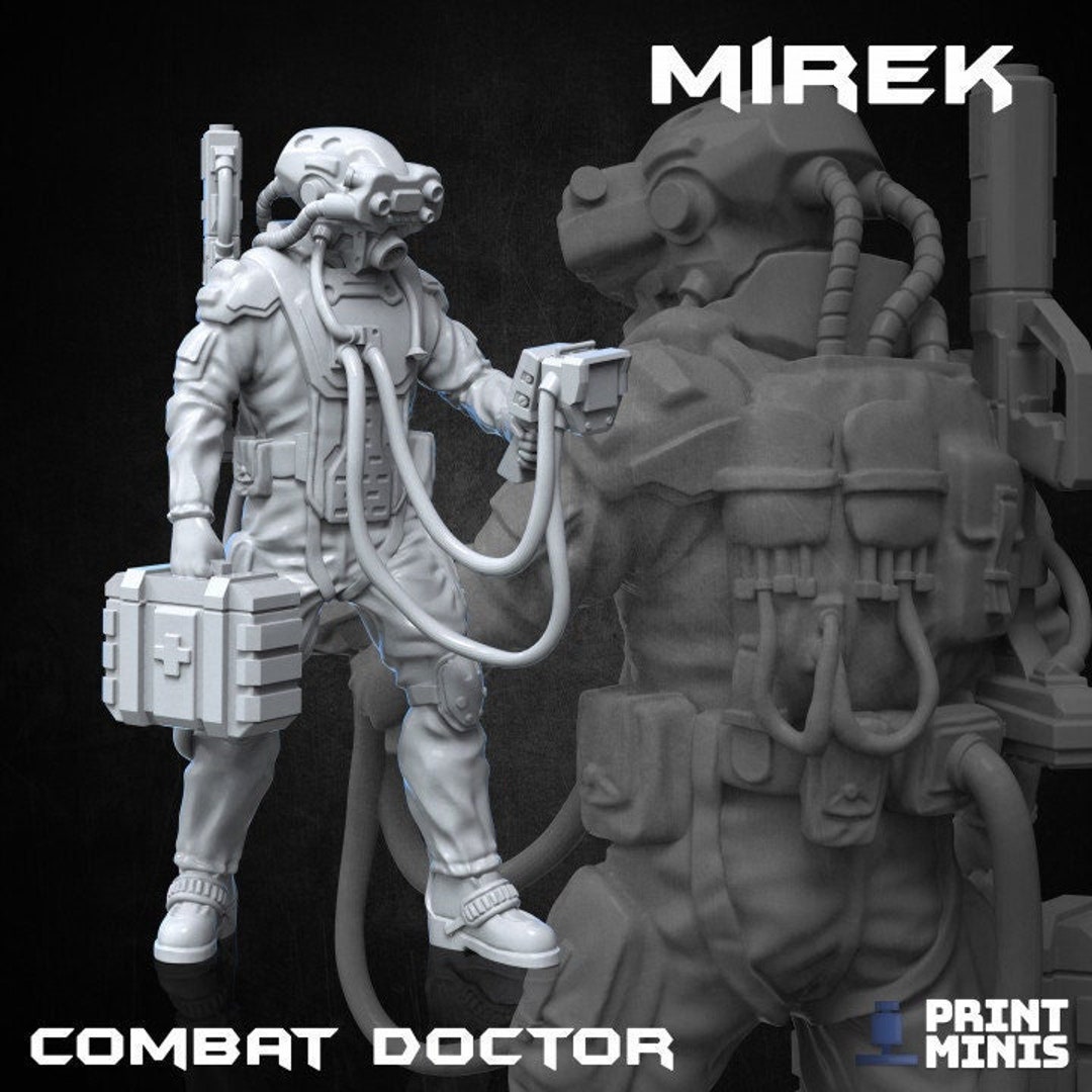 Mirek Cyberpunk Combat Medic 28-32mm Scale Miniature - Etsy