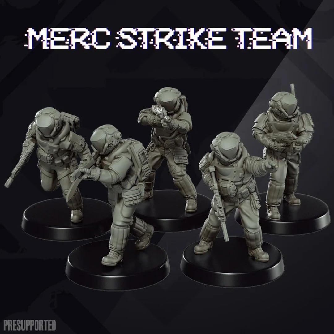 Merc Strike Team 32mm Scale Miniatures - Etsy