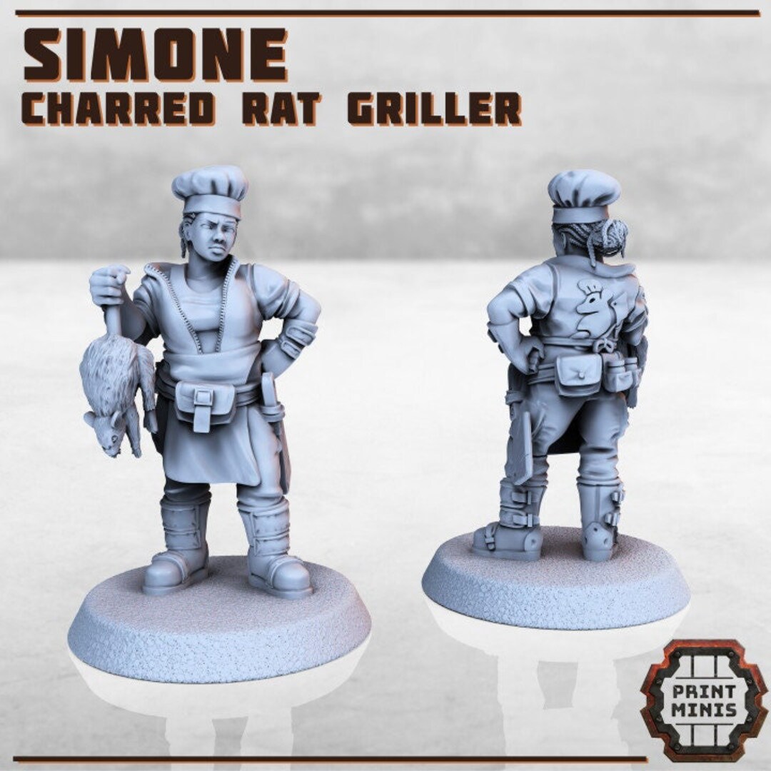 Simone Charred Rat Griller/chef 28mm Scale Miniature - Etsy