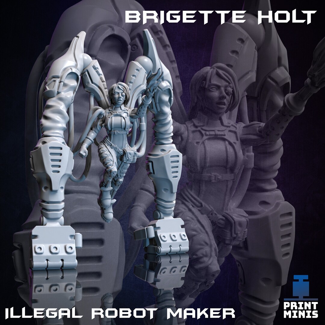 Brigette Holt Mechanic and Robot Engineer 28-32mm Scale Miniature - Etsy