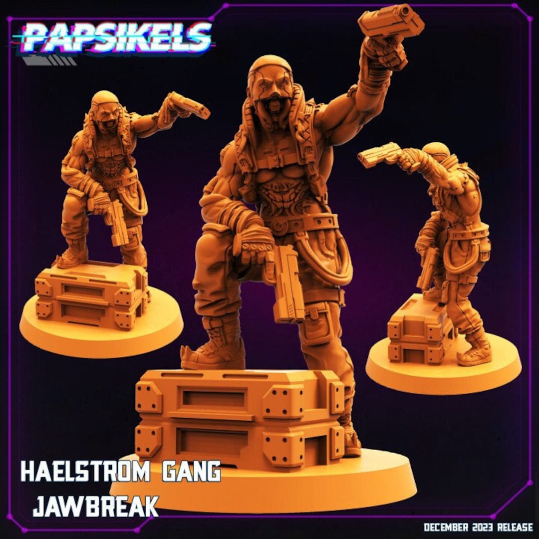 9 Pack Cyberpunk Haelstroms Gang 32mm Scale Miniatures - Etsy