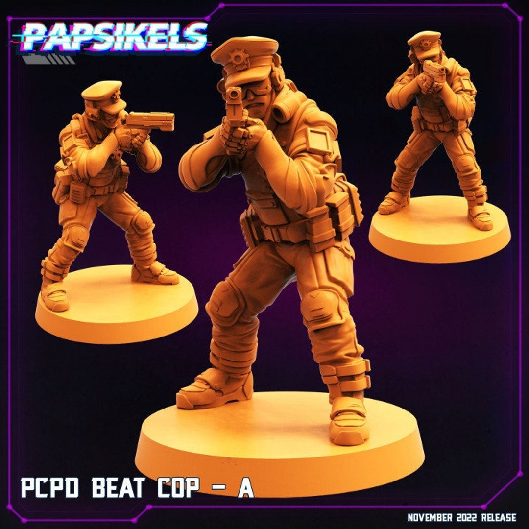 4 Pack Cyberpunk Beat Cops Miniatures 32mm Scale - Etsy