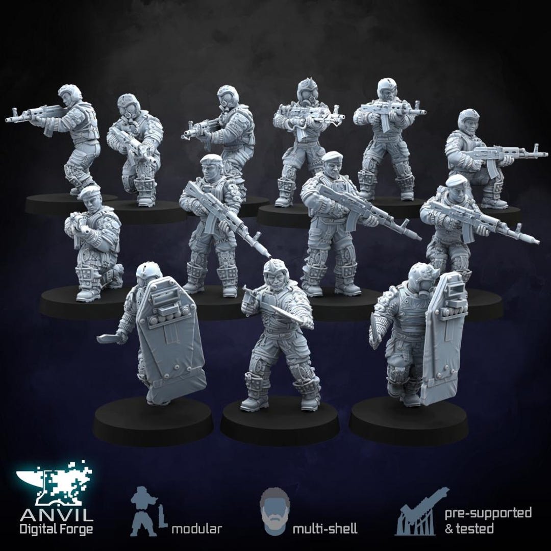 Modular Post Apocalypse Mercenaries Set 28mm Scale Miniatures - Etsy
