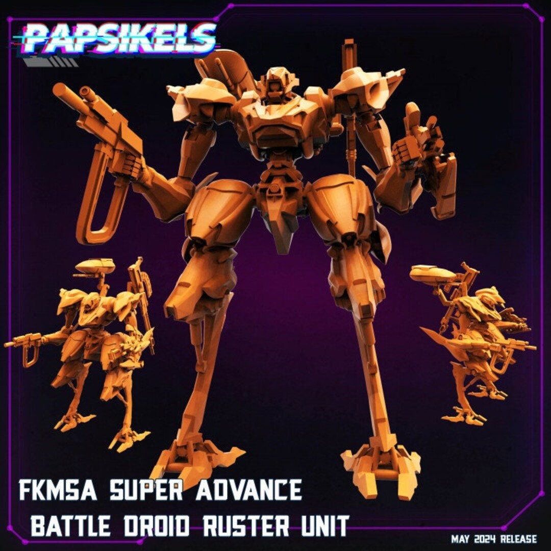 Cyberpunk FKMSA Advanced Battle Droid Ruster Unit Mech 28mm Scale - Etsy