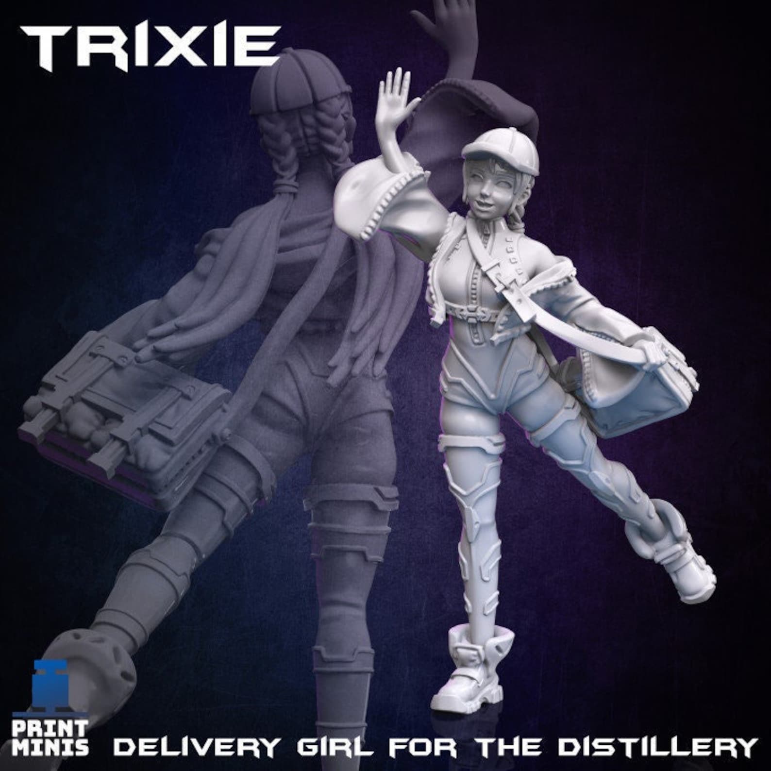 Trixie the Delivery Girl Miniature 28-32mm Scale - Etsy