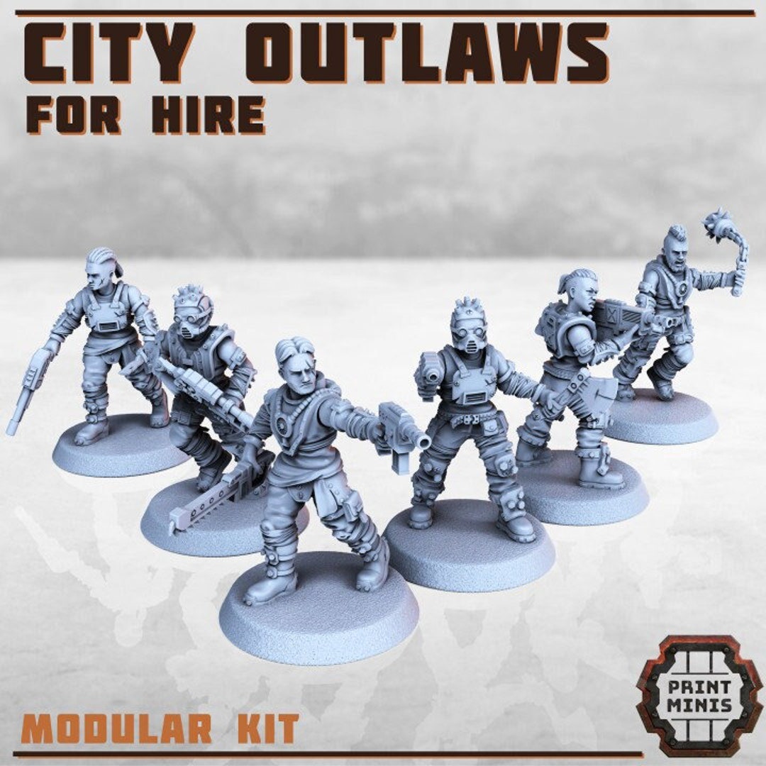 Modular City Gang Outlaws for Hire 28mm Scale Miniatures - Etsy