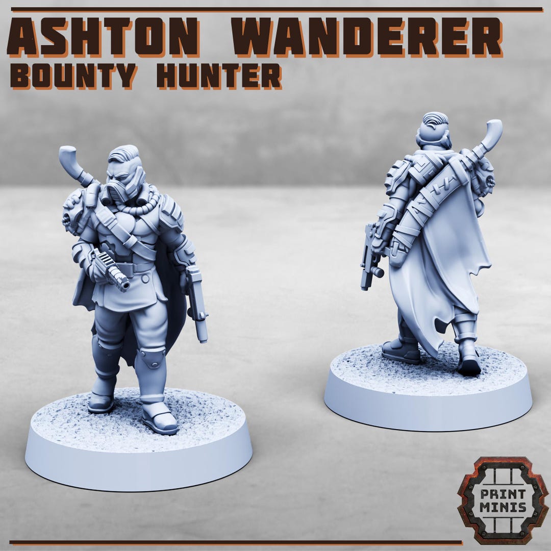 Ashton Wanderer Bounty Hunter 28mm Scale Miniature - Etsy