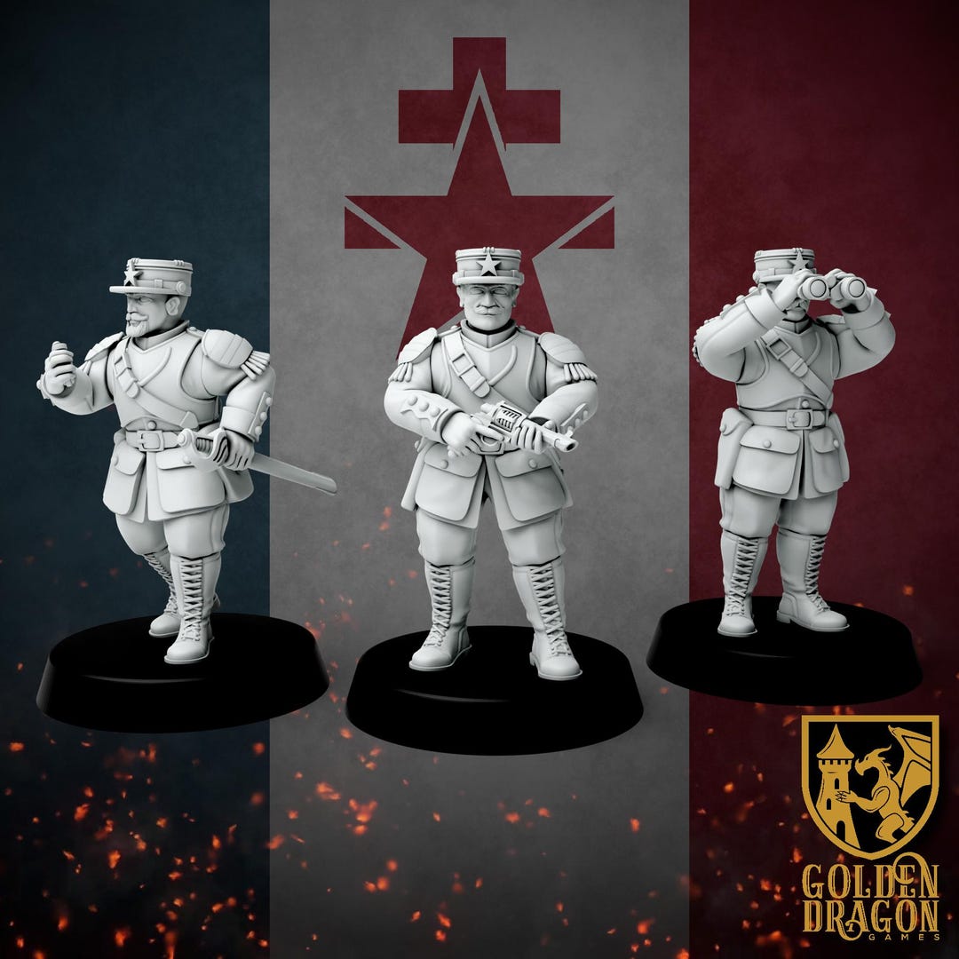 New French Republic - Infantry Officers - Marcher: Empires at War 32mm ...