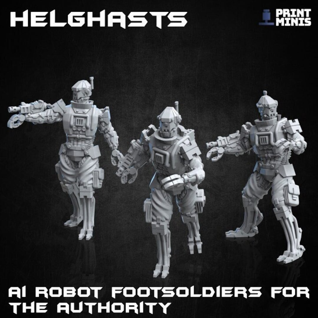 Sci Fi Robot Helghast 3 Pack 28-32mm Scale - Etsy
