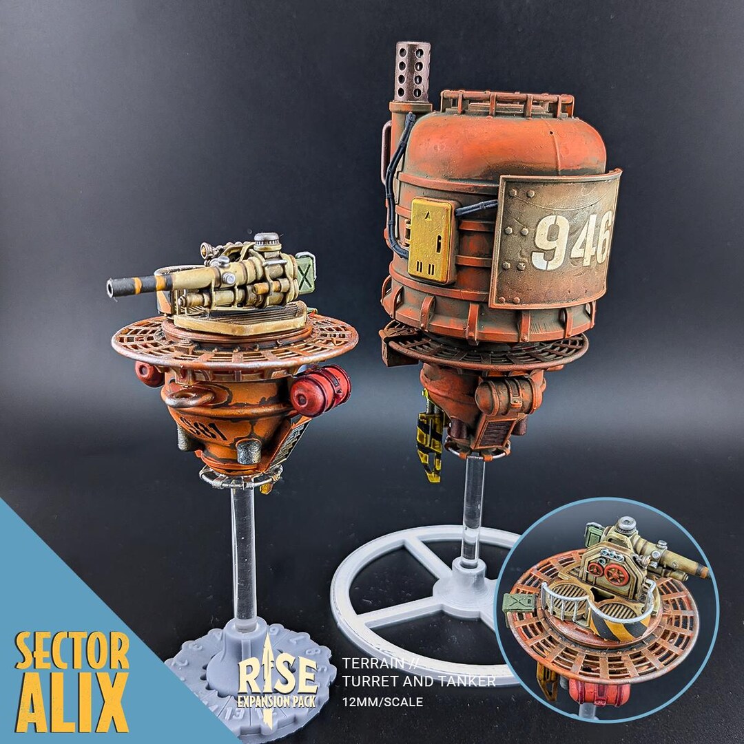 Sector AL-IX Expansion Turret and Tanker 12mm Scale Miniatures - Etsy